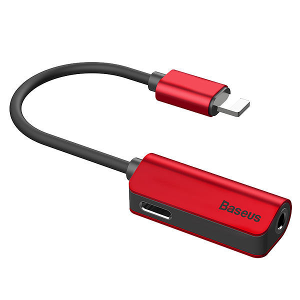 Переходник Lightning - mini-Jack 3,5 мм Baseus L32 Красный CALL32-09 купить