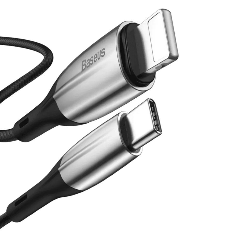 Кабель Baseus Horizontal Data Cable Type-C - Lightning PD 18W 1м Чёрный ...